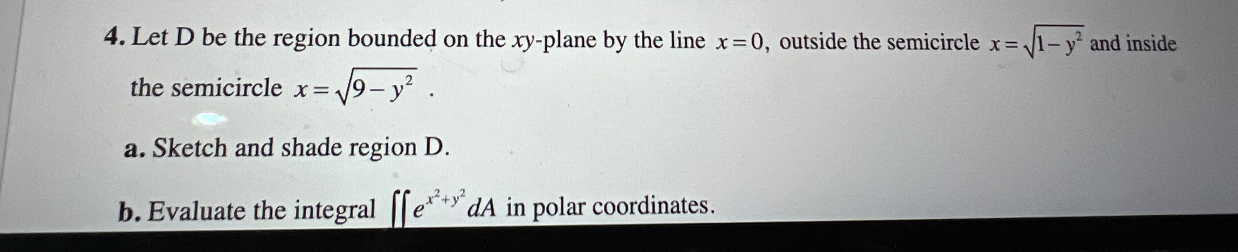 Solved Let D ﻿be the region bounded on the xy-plane by the | Chegg.com