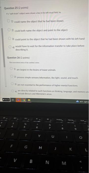 Solved If a "ighit-brain" subject were shown a keria his | Chegg.com