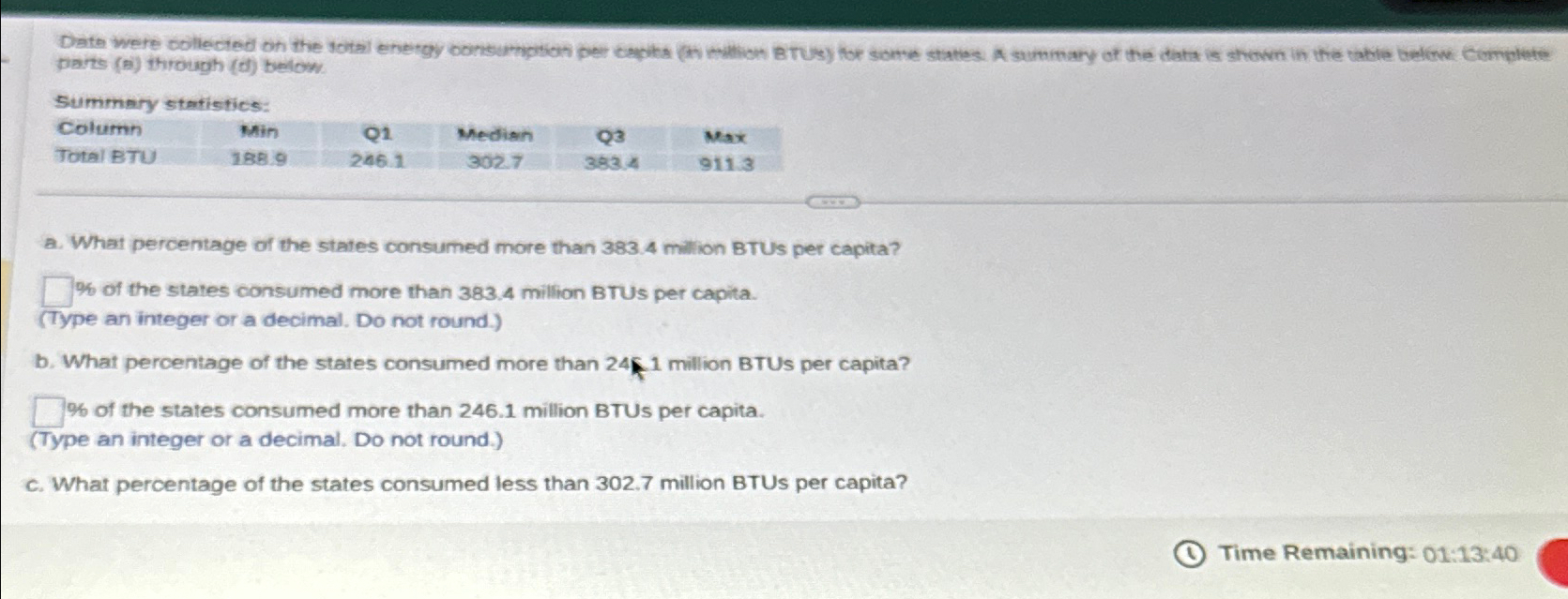 Solved parts (i) ﻿through (d) ﻿below.Summary | Chegg.com