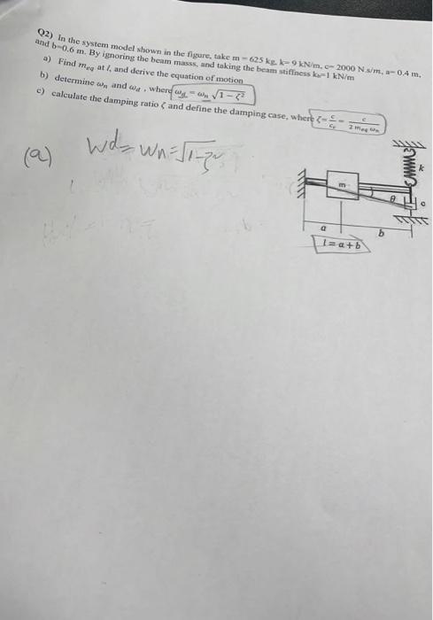 Solved Q2) In the system model shown in the flgure, take ma | Chegg.com