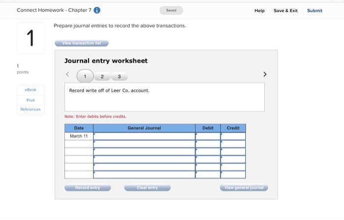 Solved Connect Homework - Chapter 7 Saved Help Save & Exit | Chegg.com