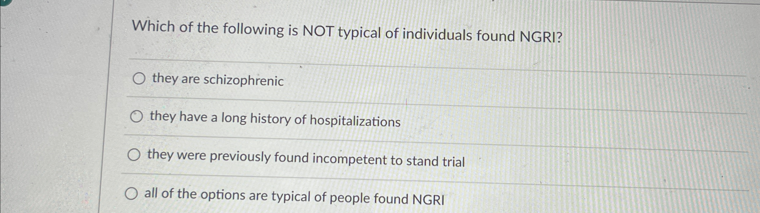 Solved Which of the following is NOT typical of individuals | Chegg.com