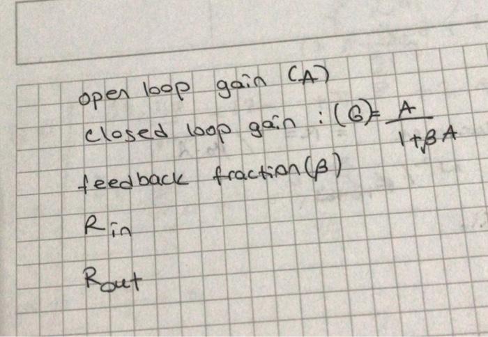 Solved open loop gain (A) closed loop gain : (G)=1+βAA | Chegg.com