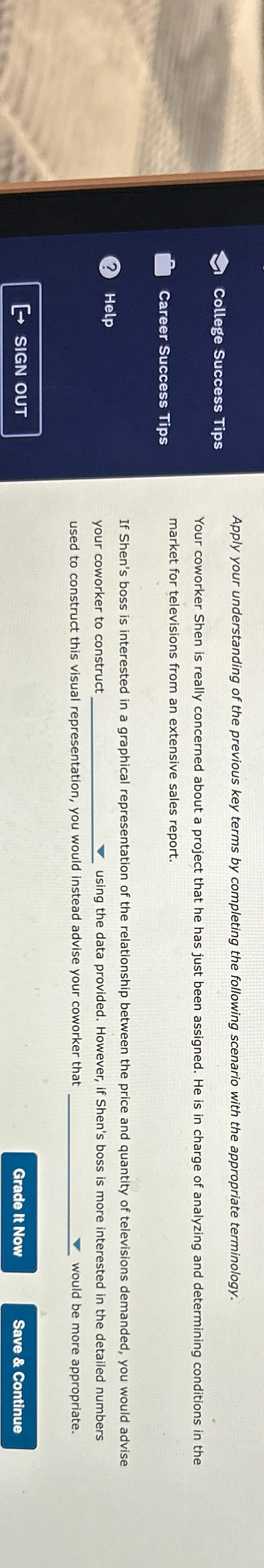 Solved College Success TipsCareer Success TipsHelpApply your | Chegg.com