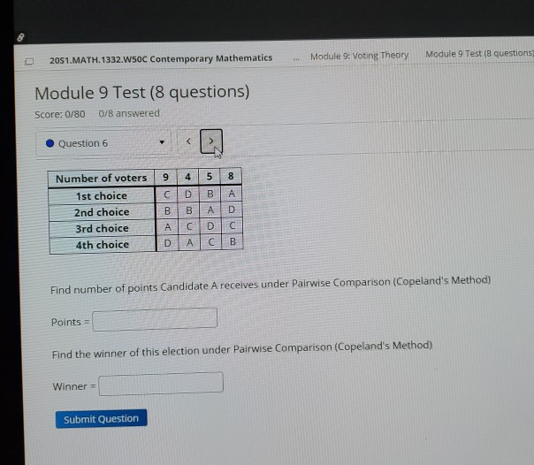 2051.MATH.1332.W50C Contemporary Mathematics Modul... | Chegg.com
