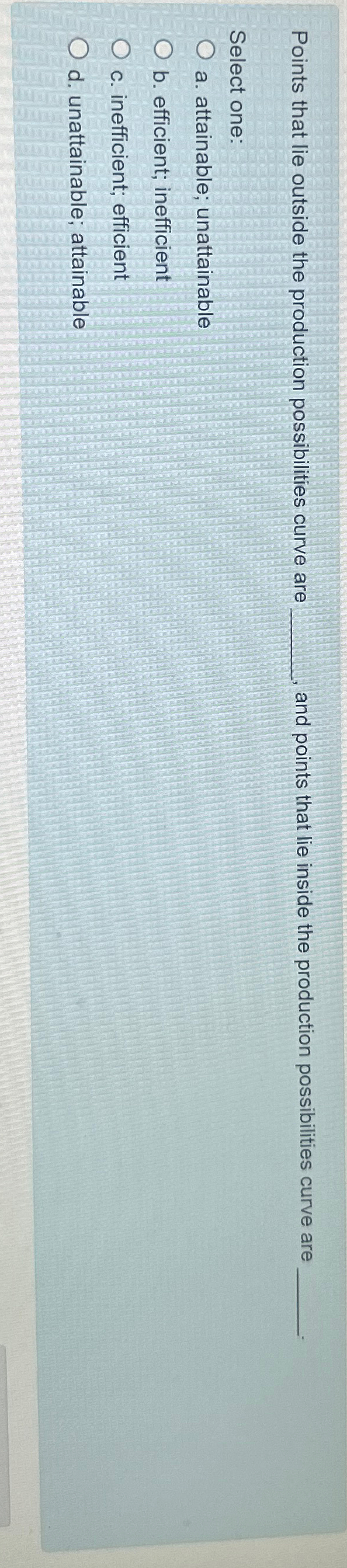 Solved Points that lie outside the production possibilities | Chegg.com