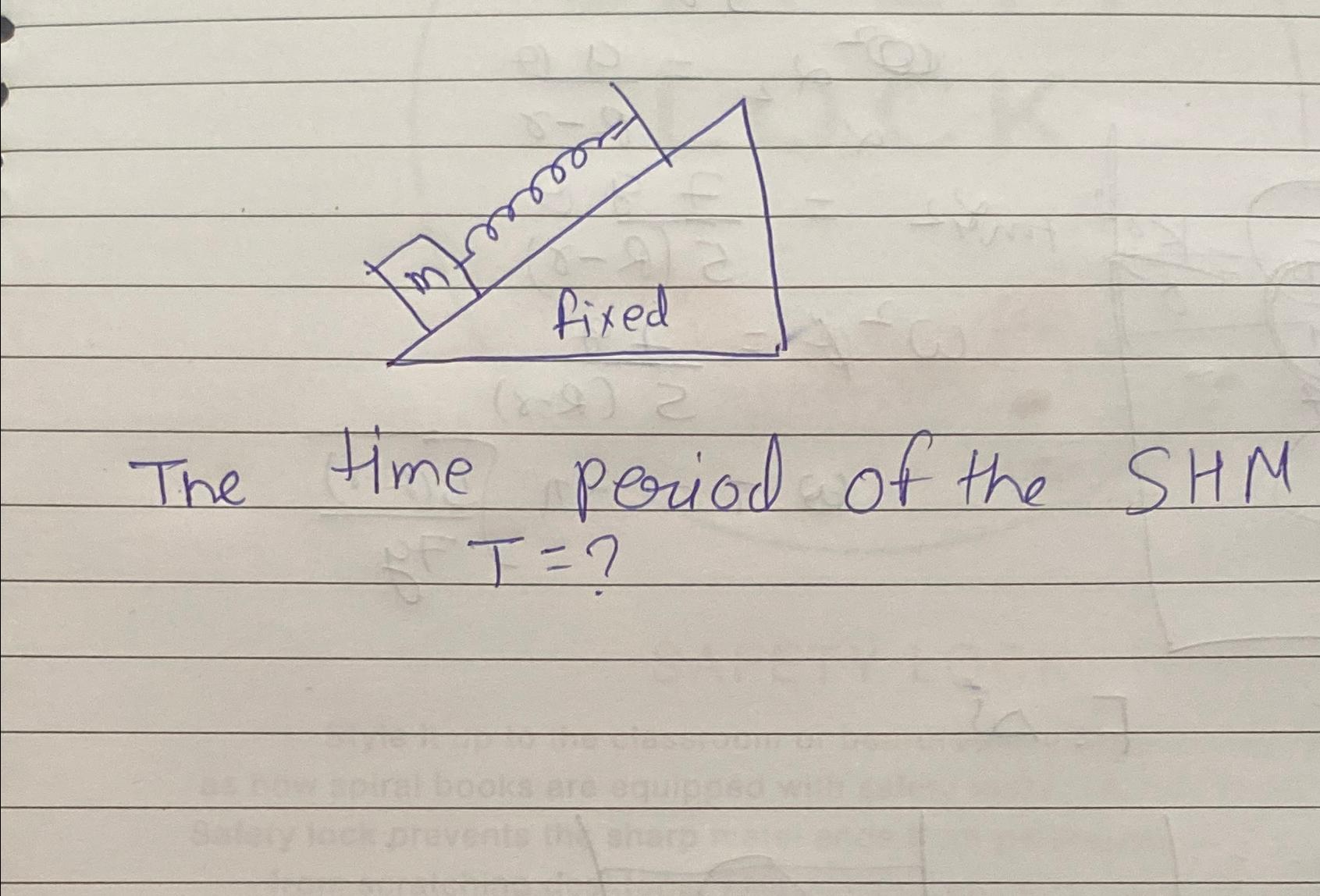 The time period of the SHMT= ? | Chegg.com