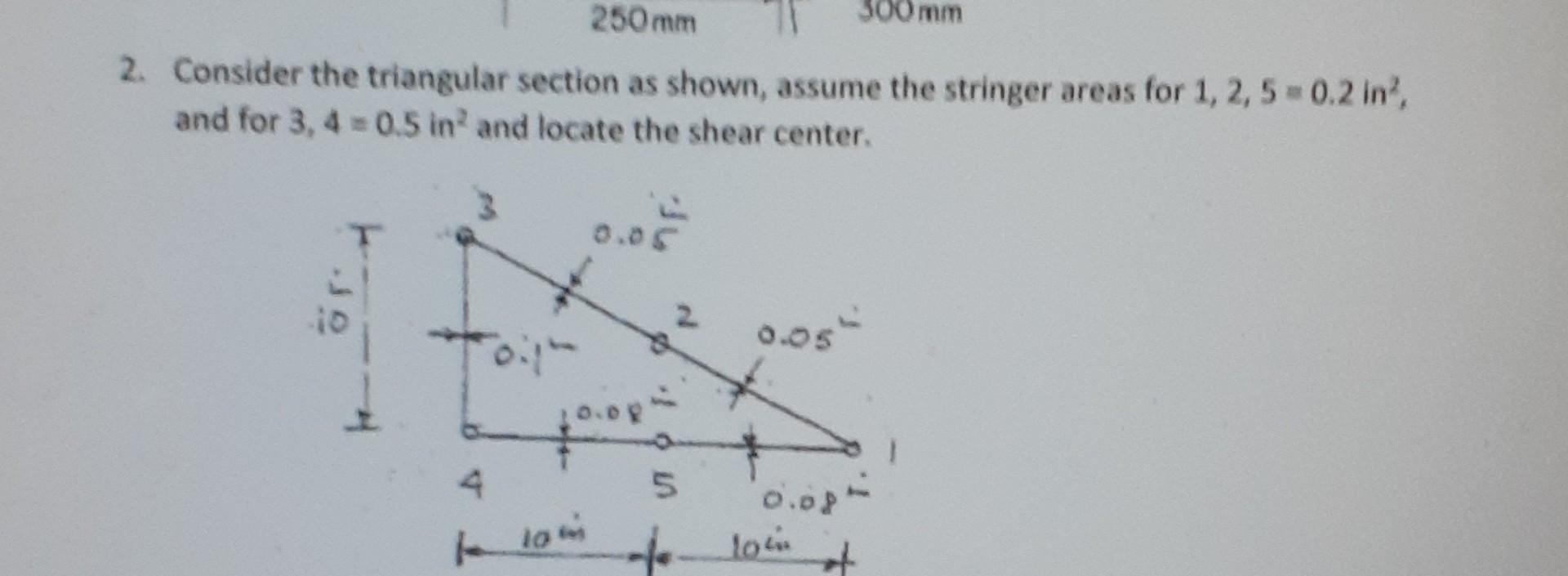 Solved Consider the triangular section as shown, assume the | Chegg.com