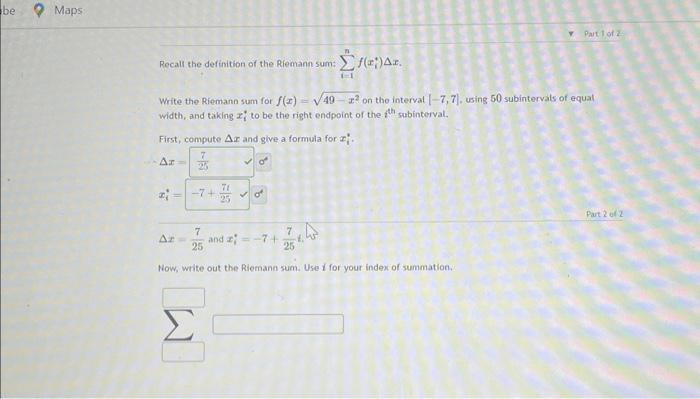 Recall the definition of the Riemann sum: | Chegg.com