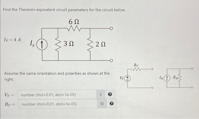 Solved Find the Thevenin-equivalent circuit parameters for | Chegg.com