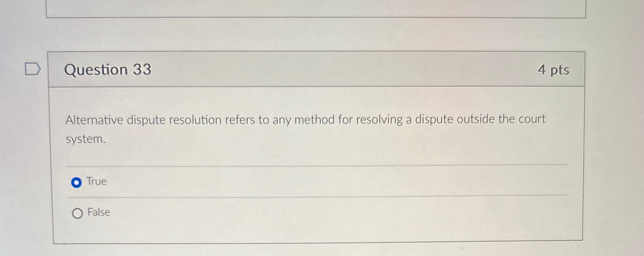Solved Question 334 ﻿ptsAlternative dispute resolution | Chegg.com