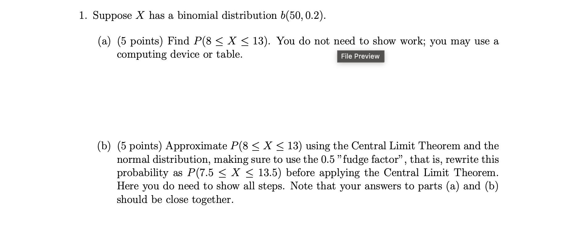 Solved Suppose x has a binomial distribution b(50,0.2). | Chegg.com