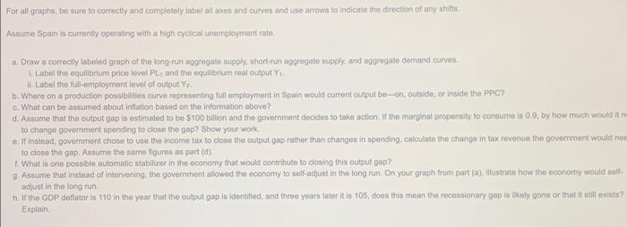 Solved For all graphs, be sure to correcty and completely | Chegg.com