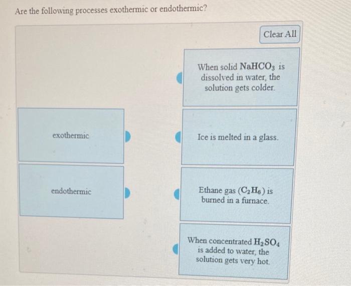 Solved Are the following processes exothermic or | Chegg.com