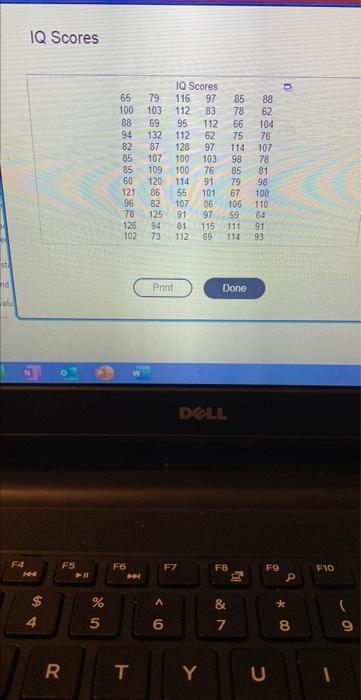 Solved Use the 1Q scores for the accompanying sample of | Chegg.com