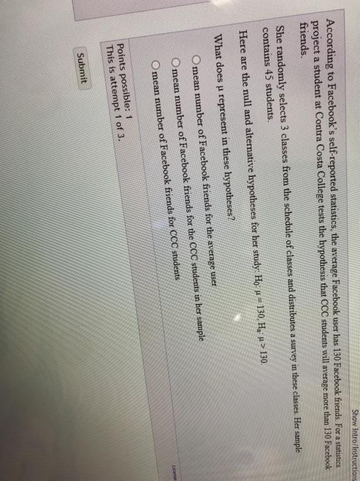 Solved Show Intro/Instructions According to Facebook's | Chegg.com