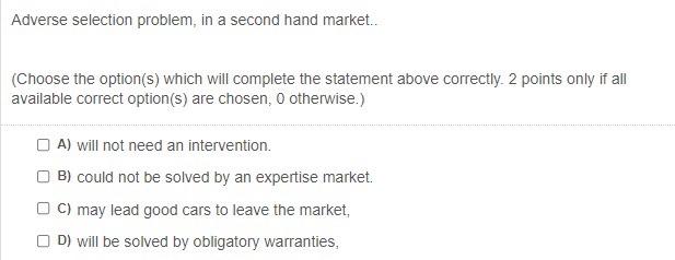 Solved Adverse selection problem, in a second hand market.. | Chegg.com