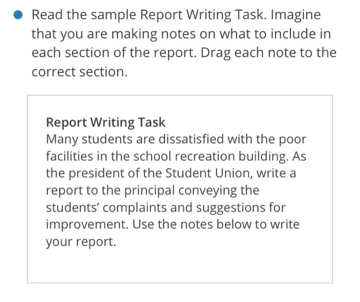 Solved Read the sample Report Writing Task. Imagine that you | Chegg.com