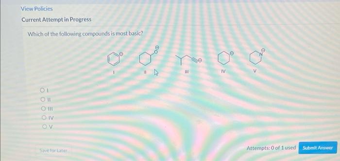 Solved Which of the following compounds is most basic? | Chegg.com