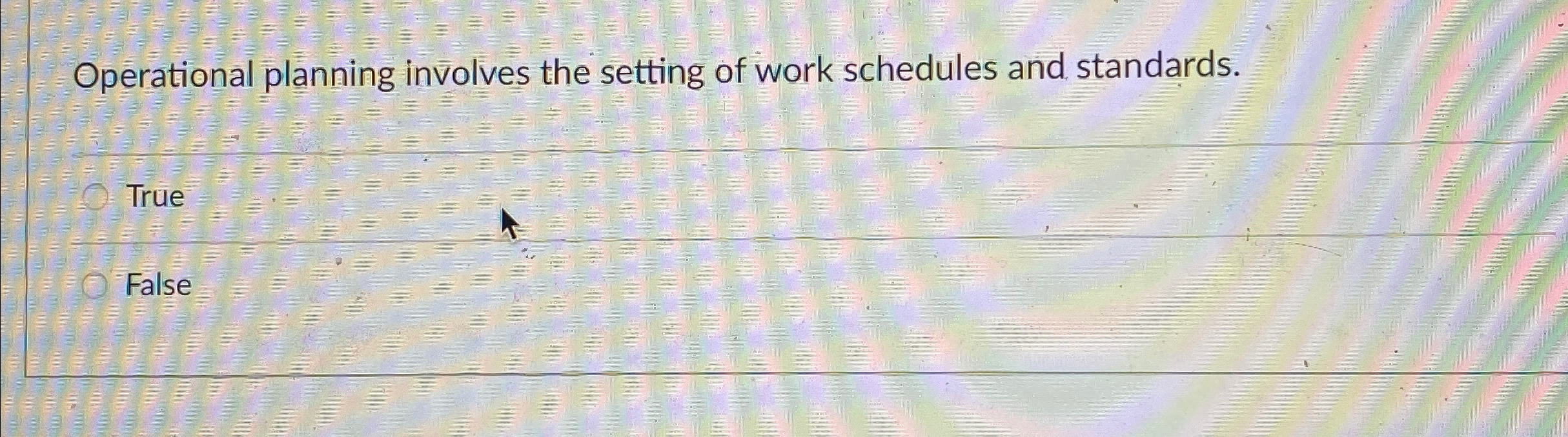 Solved Operational planning involves the setting of work | Chegg.com