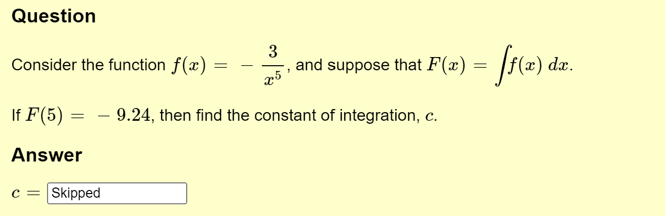 Solved QuestionConsider the function f(x)=-3x5, ﻿and suppose | Chegg.com