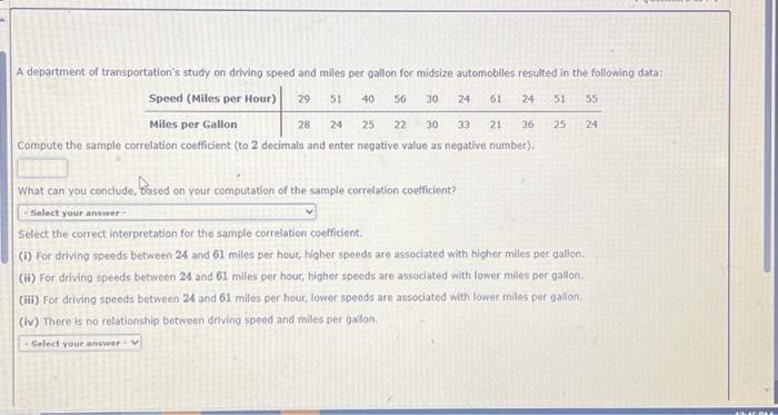 Solved A department of transportation's study on driving | Chegg.com