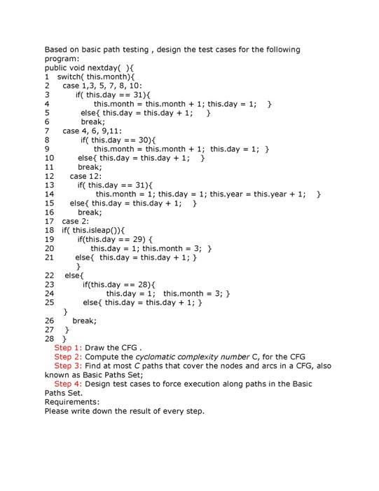 Solved 7 8 16 Based on basic path testing, design the test | Chegg.com