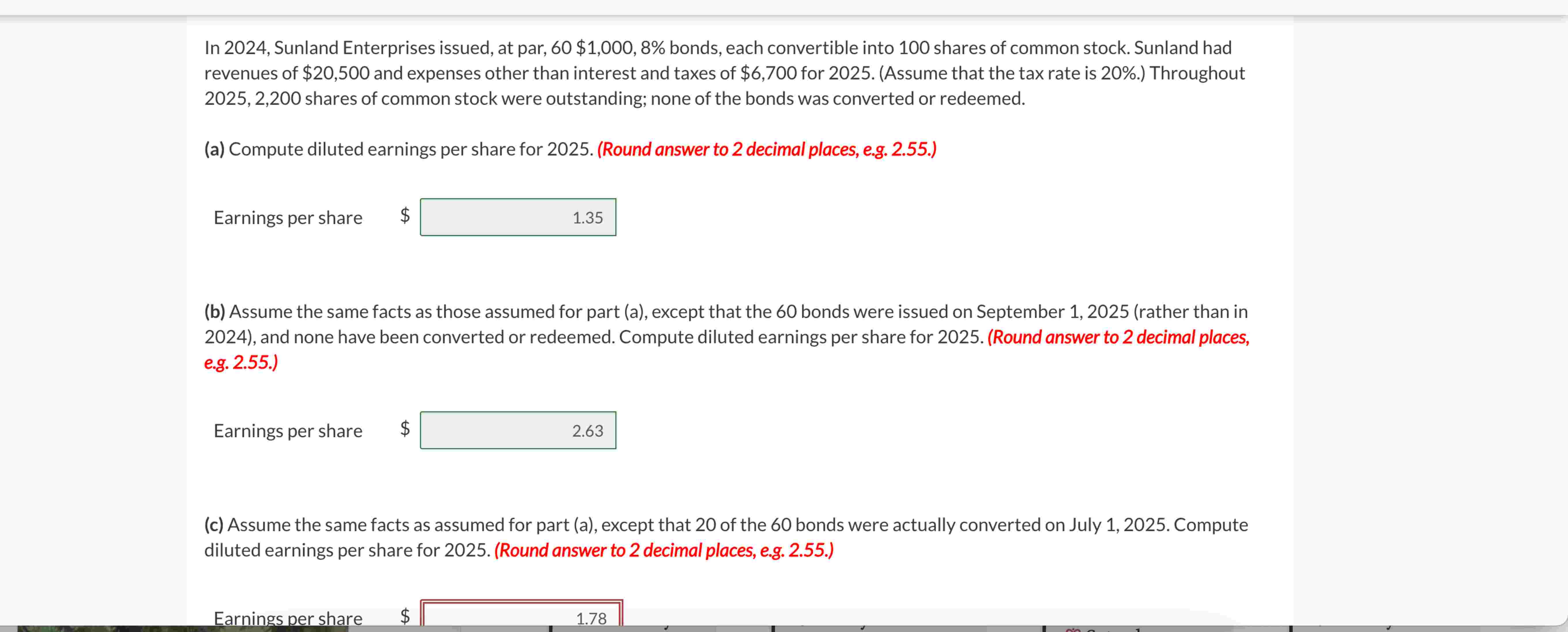 Solved In 2024, ﻿Sunland Enterprises issued, at ﻿par, | Chegg.com