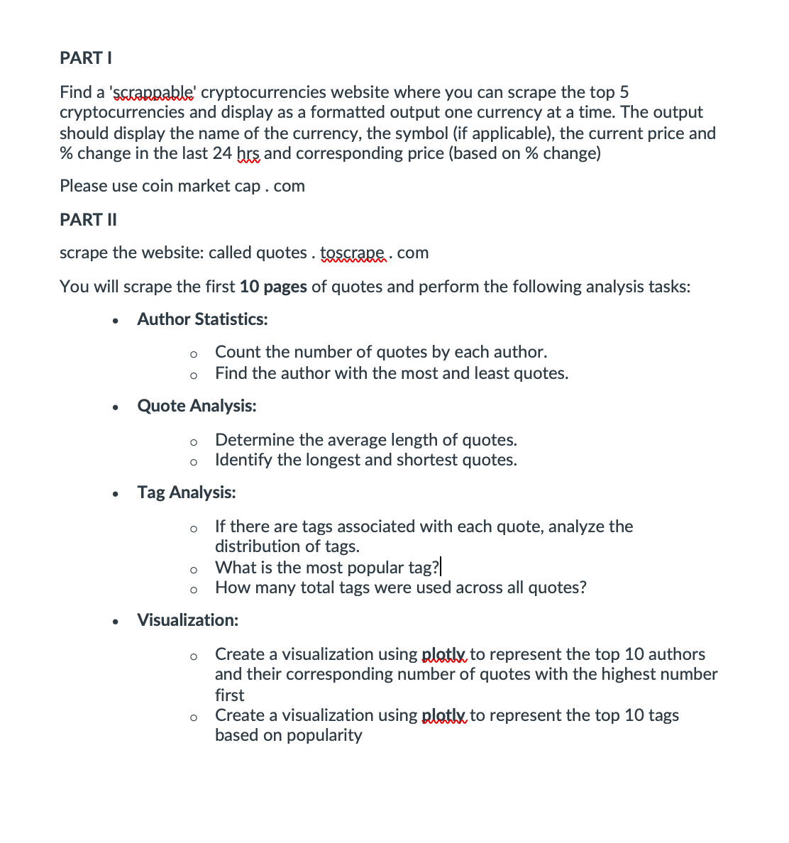 Solved Please help compllete these python web-scraping | Chegg.com