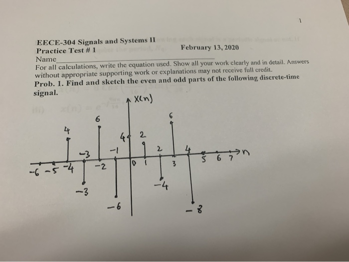 Solved EECE-304 Signals and Systems II Practice Test #1 | Chegg.com