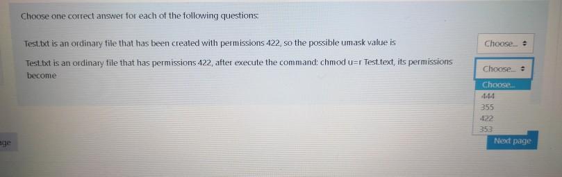 Solved Choose one correct answer for each of the following | Chegg.com