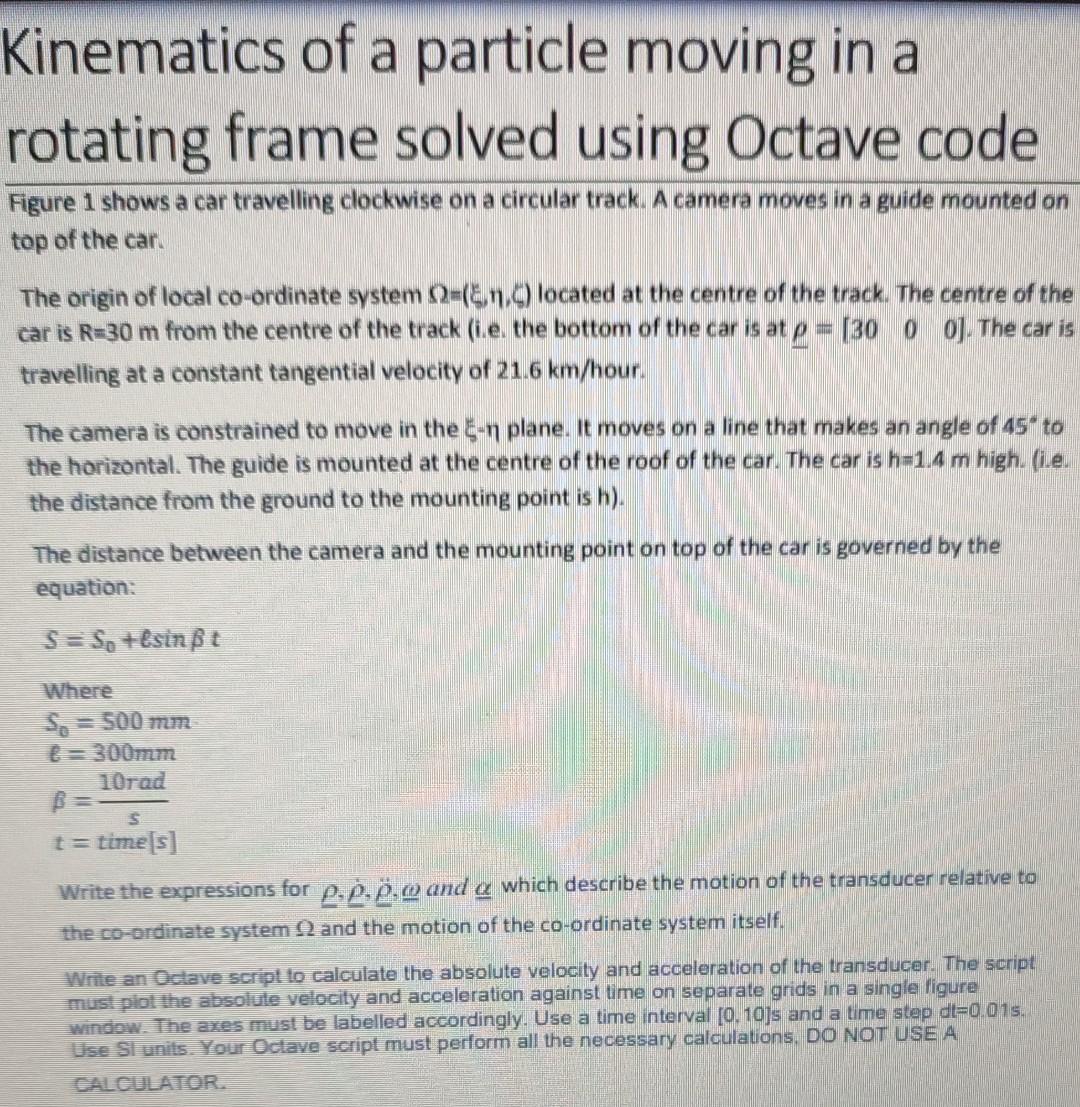 in a Kinematics of a particle moving rotating frame | Chegg.com