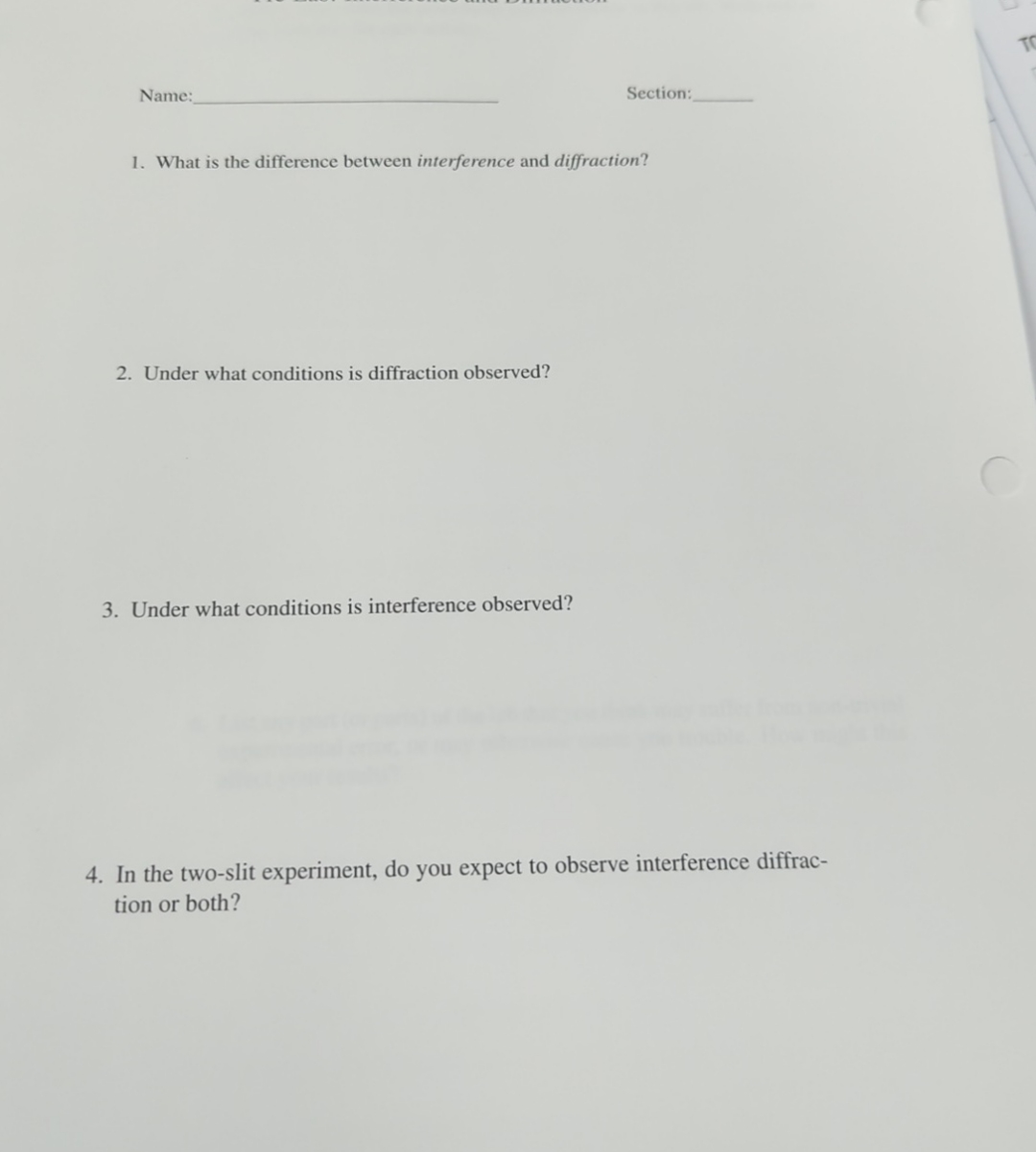 Solved NameSectionWhat is the difference between | Chegg.com