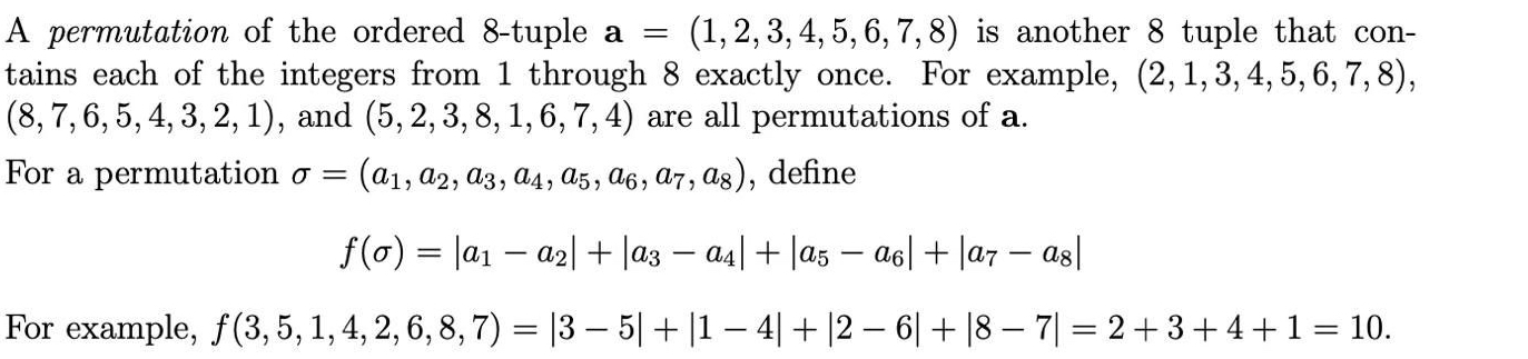 Solved A permutation of the ordered 8 -tuple | Chegg.com