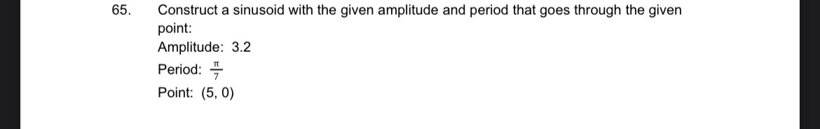Solved Construct a sinusoid with the given amplitude and | Chegg.com