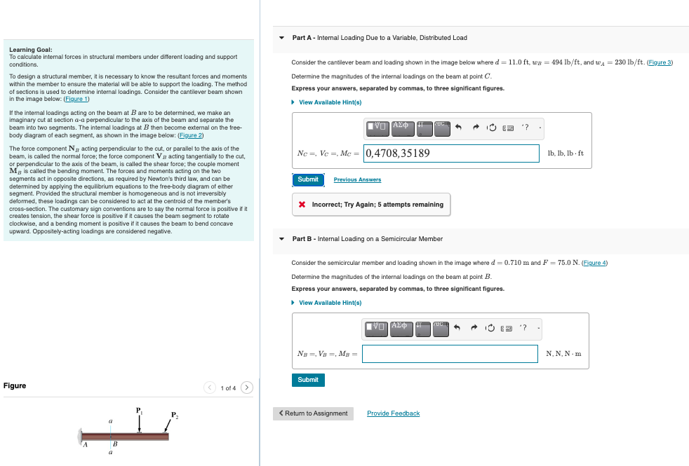 Solved aa Learning Goal:To calculate internal forces in | Chegg.com