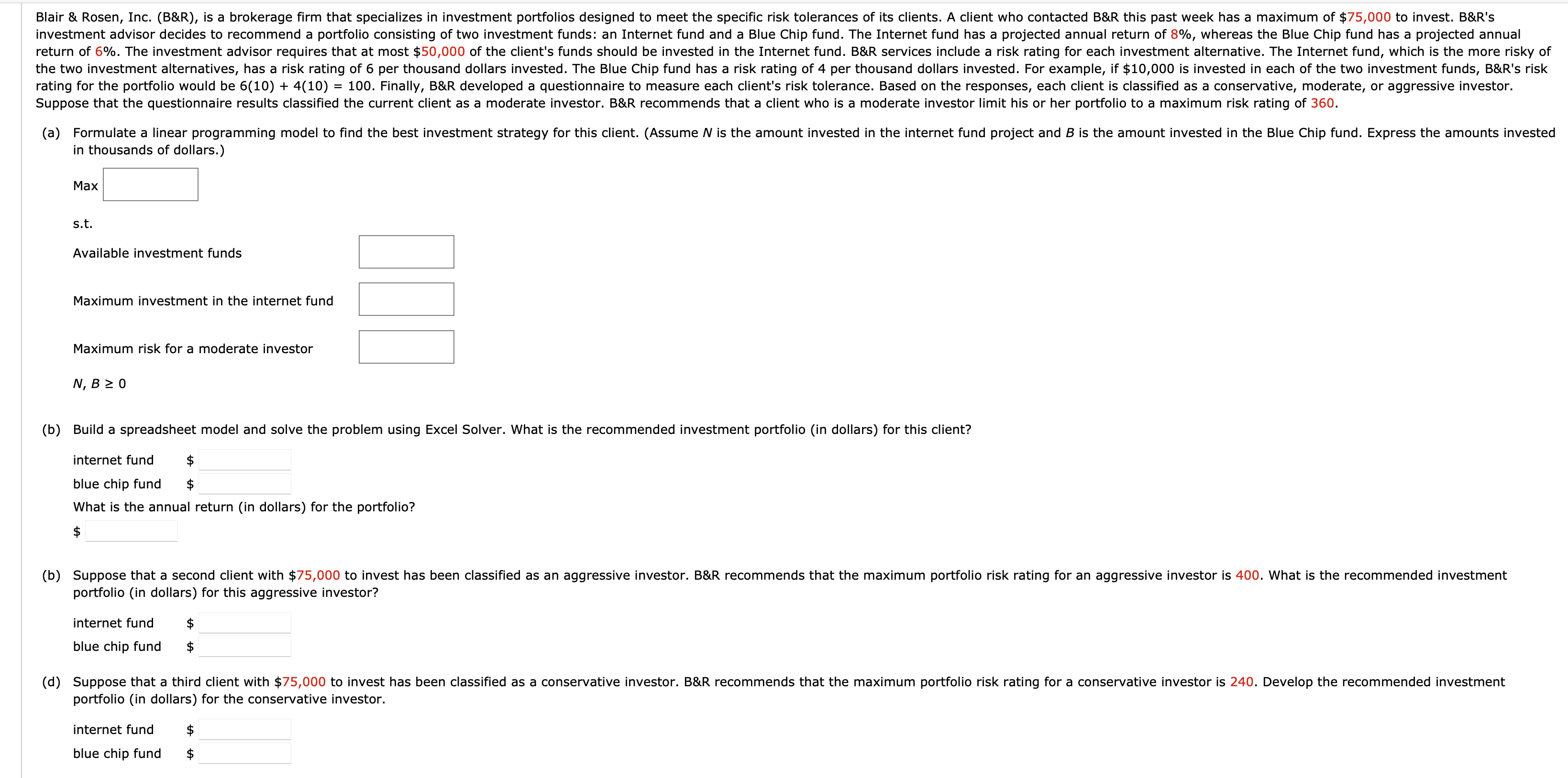 Solved a. ﻿ Formulate a linear programming model to find the | Chegg.com