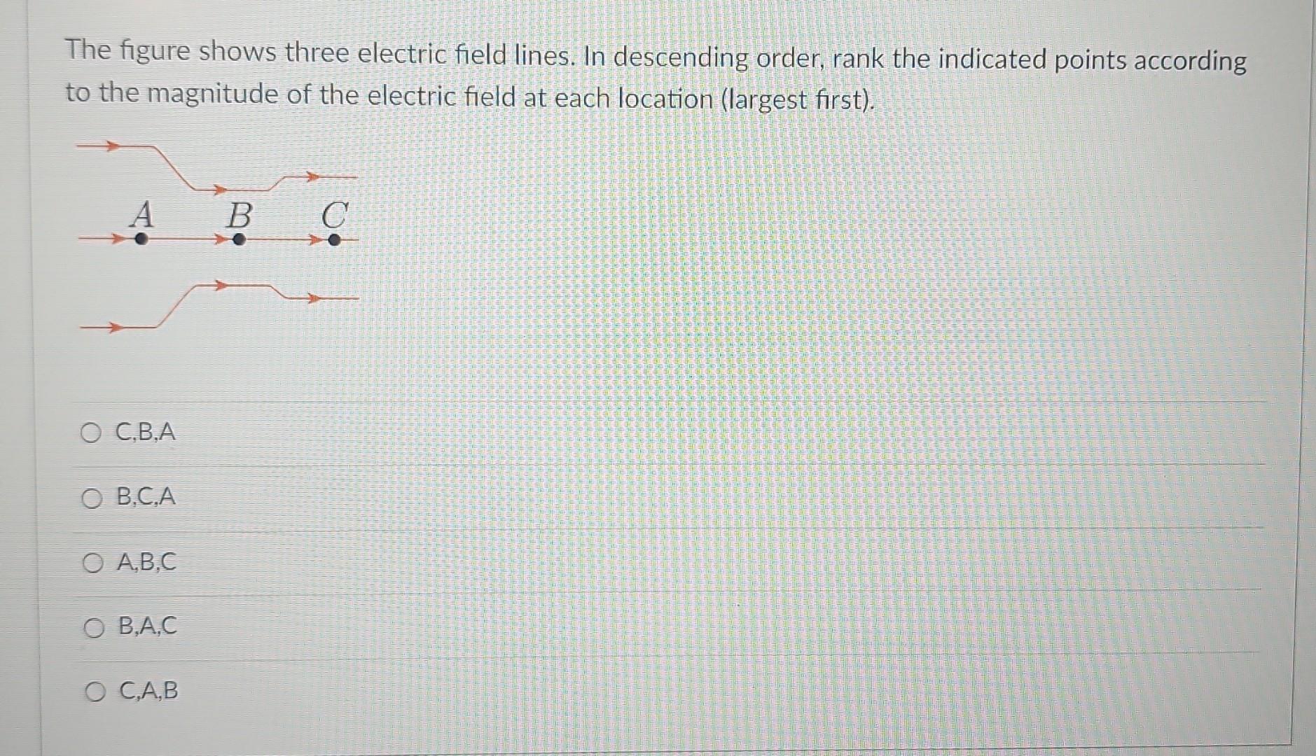 Solved The figure shows three electric field lines. In | Chegg.com