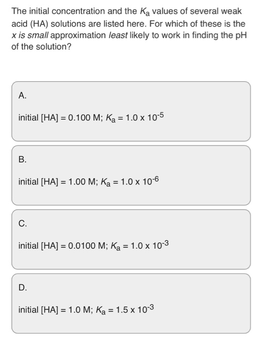 Solved The initial concentration and the Ka values of | Chegg.com