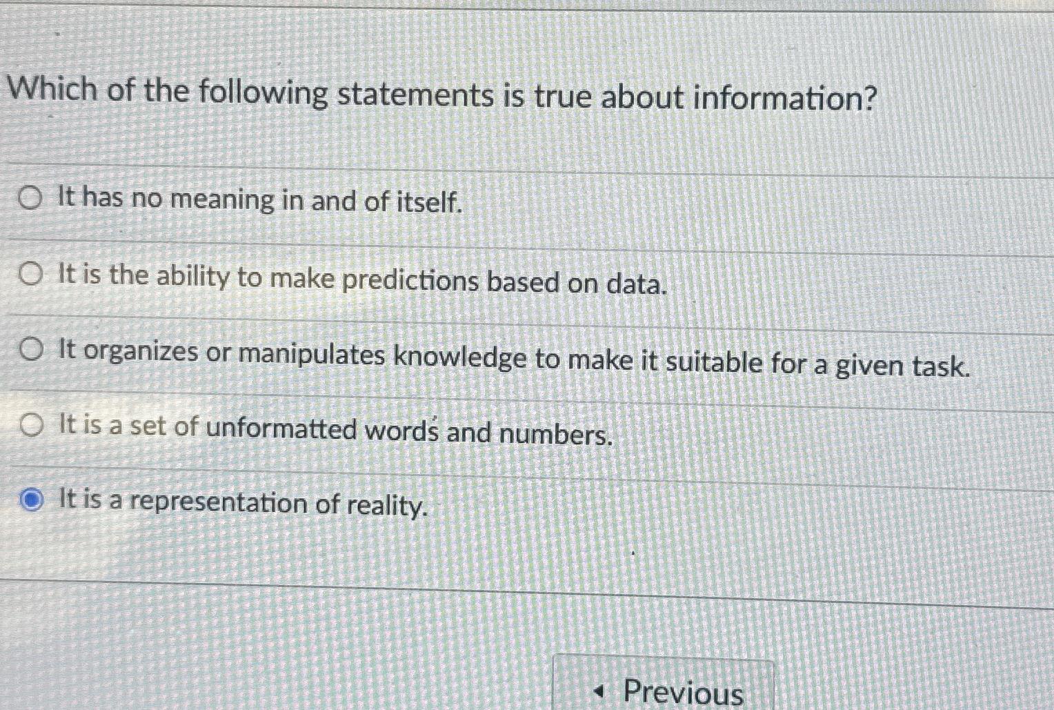 Solved Which of the following statements is true about | Chegg.com