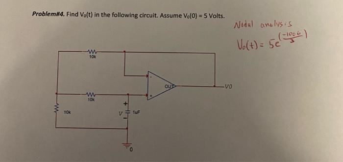 Solved Problem\#4. Find V0(t) in the following circuit. | Chegg.com