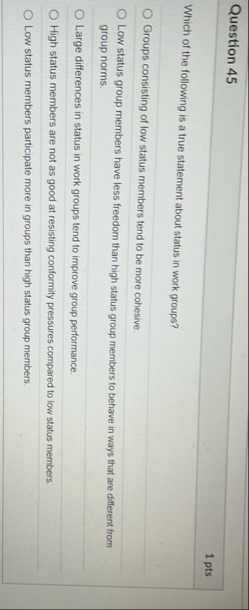 Solved Question 451 ﻿ptsWhich of the following is a true | Chegg.com