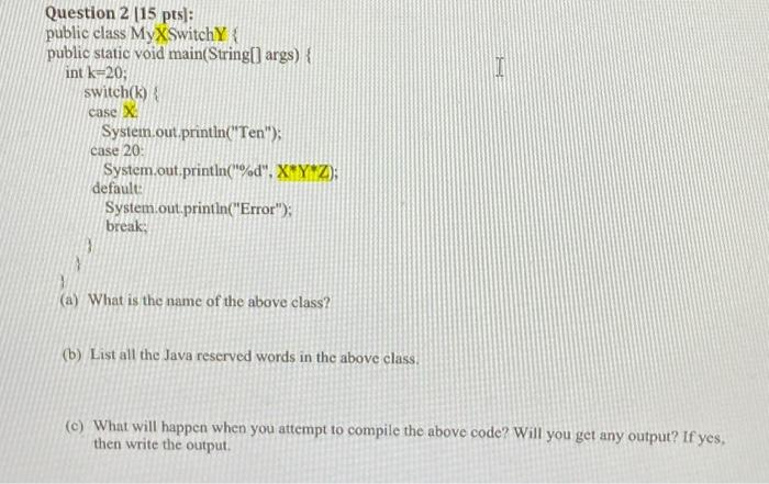 Solved Question 2 15 Pts Public Class My Xswitchy 