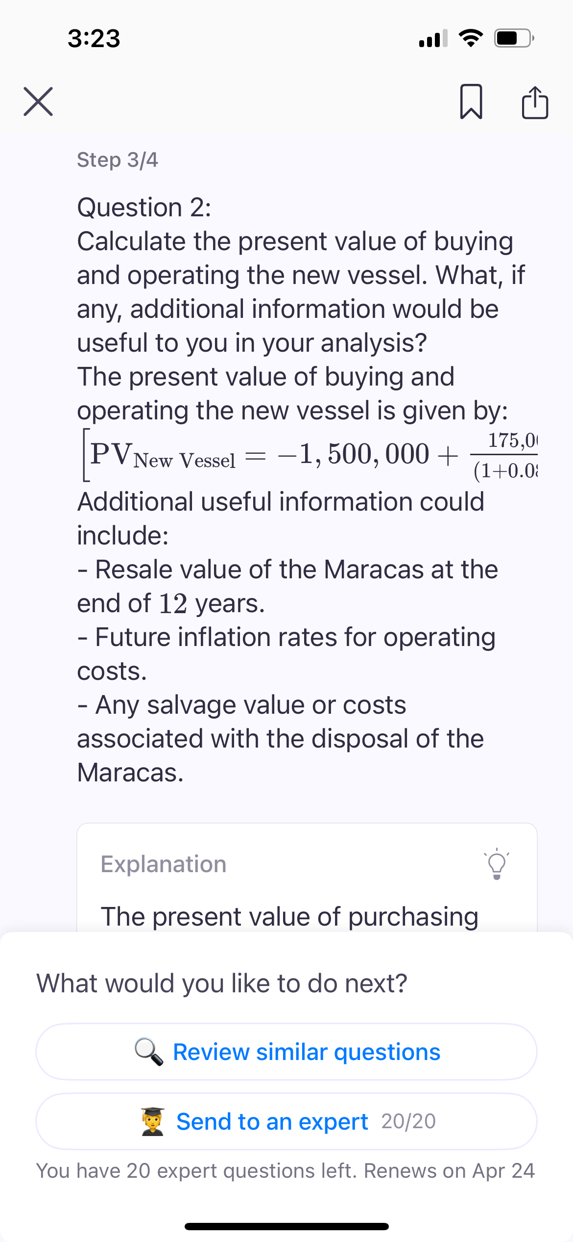 3:23.1%Step 3/4Question 2:Calculate the present value | Chegg.com