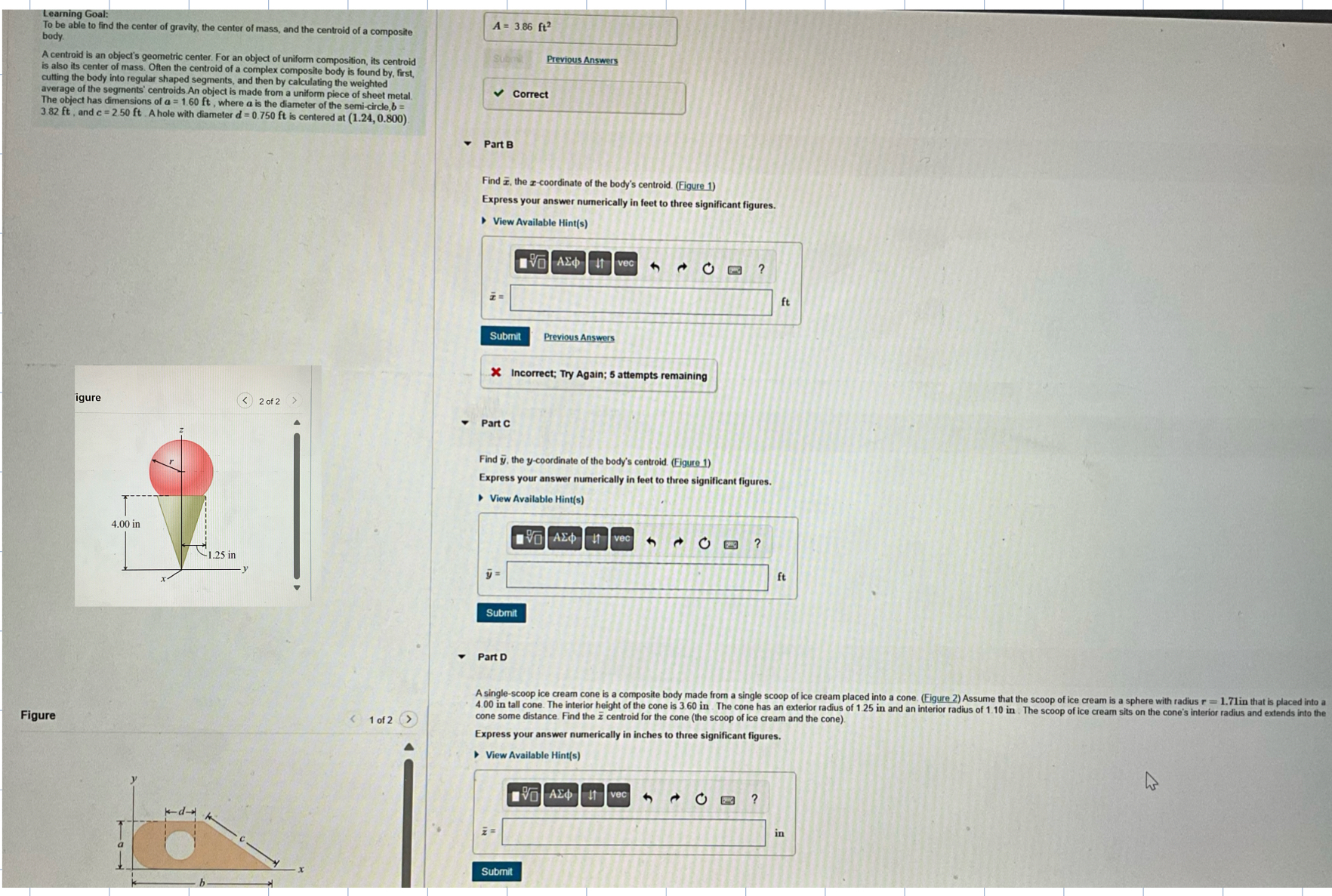 Solved Learning Goal: To be able to find the center of | Chegg.com