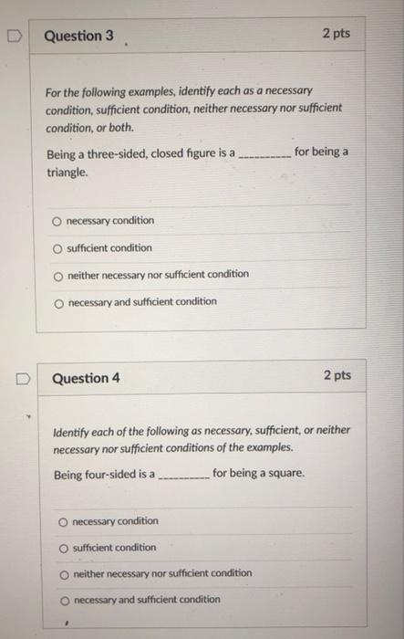 Solved Question 3 2 pts For the following examples, identify | Chegg.com
