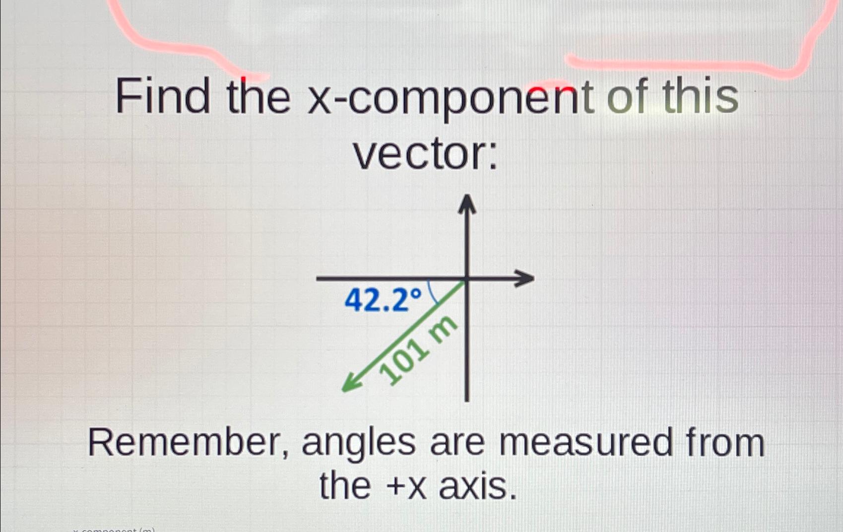 Solved Find the x-component of this vector:Remember, angles | Chegg.com