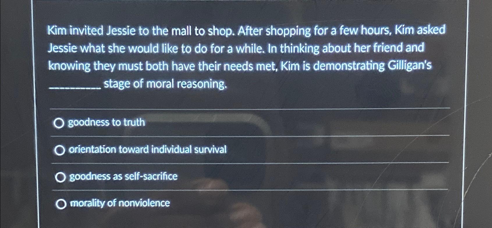 Solved Kim invited Jessie to the mall to shop. After | Chegg.com