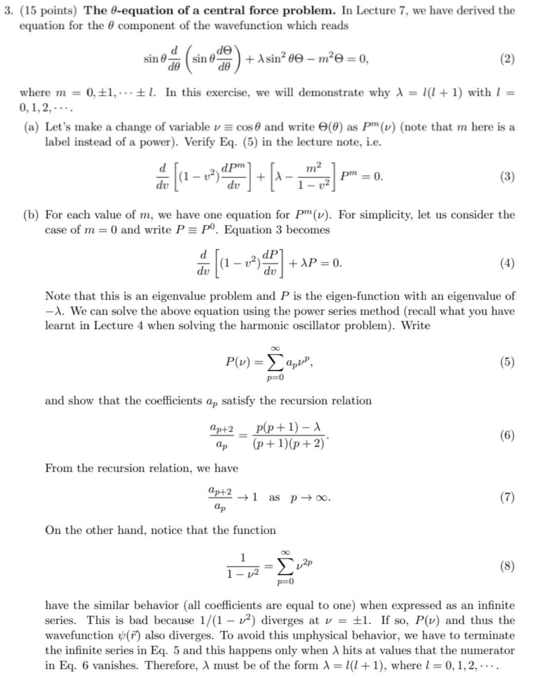 Solved 3. (15 points) The 4-equation of a central force | Chegg.com