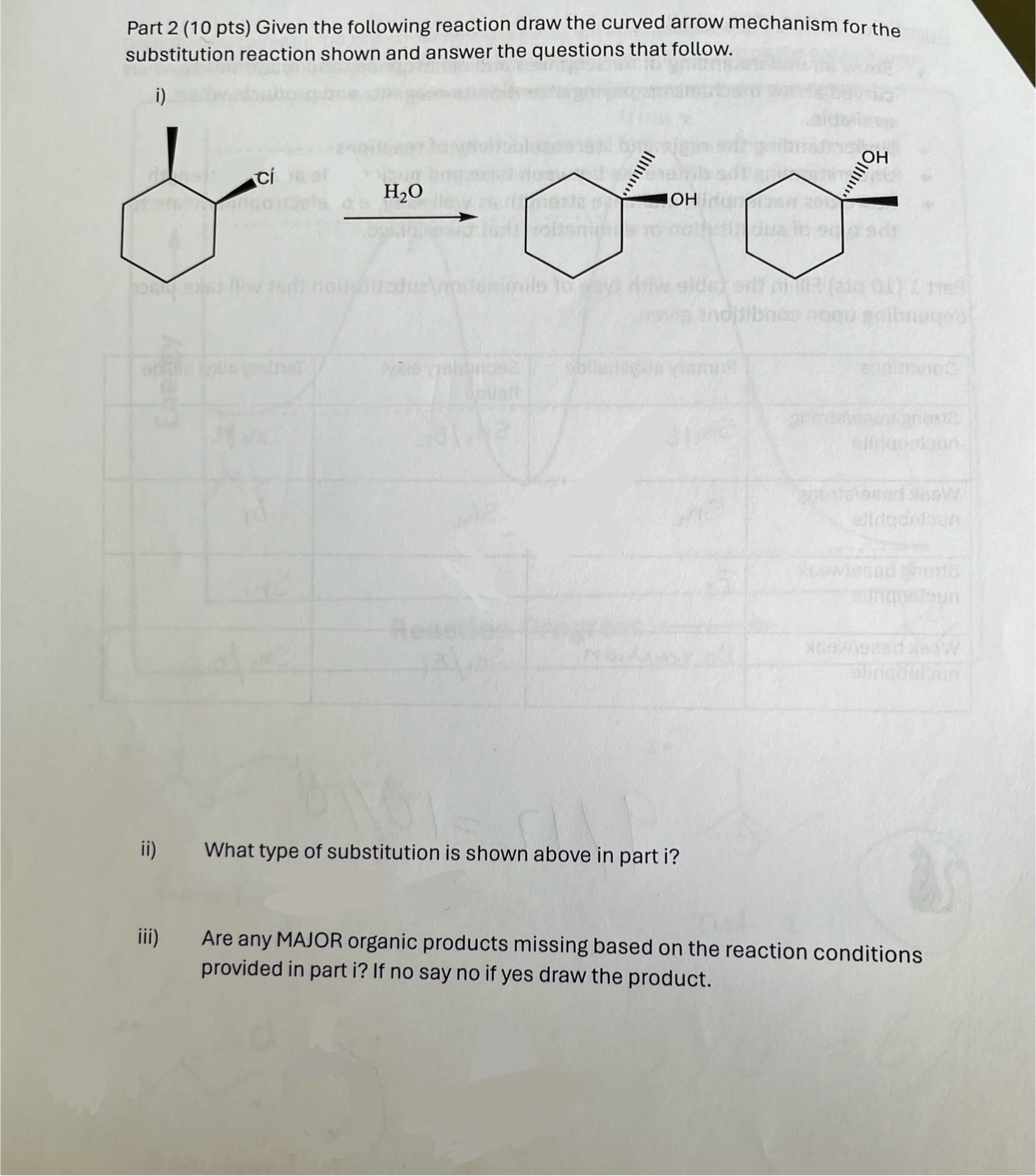 Solved Given the following reaction draw the curved arrow | Chegg.com